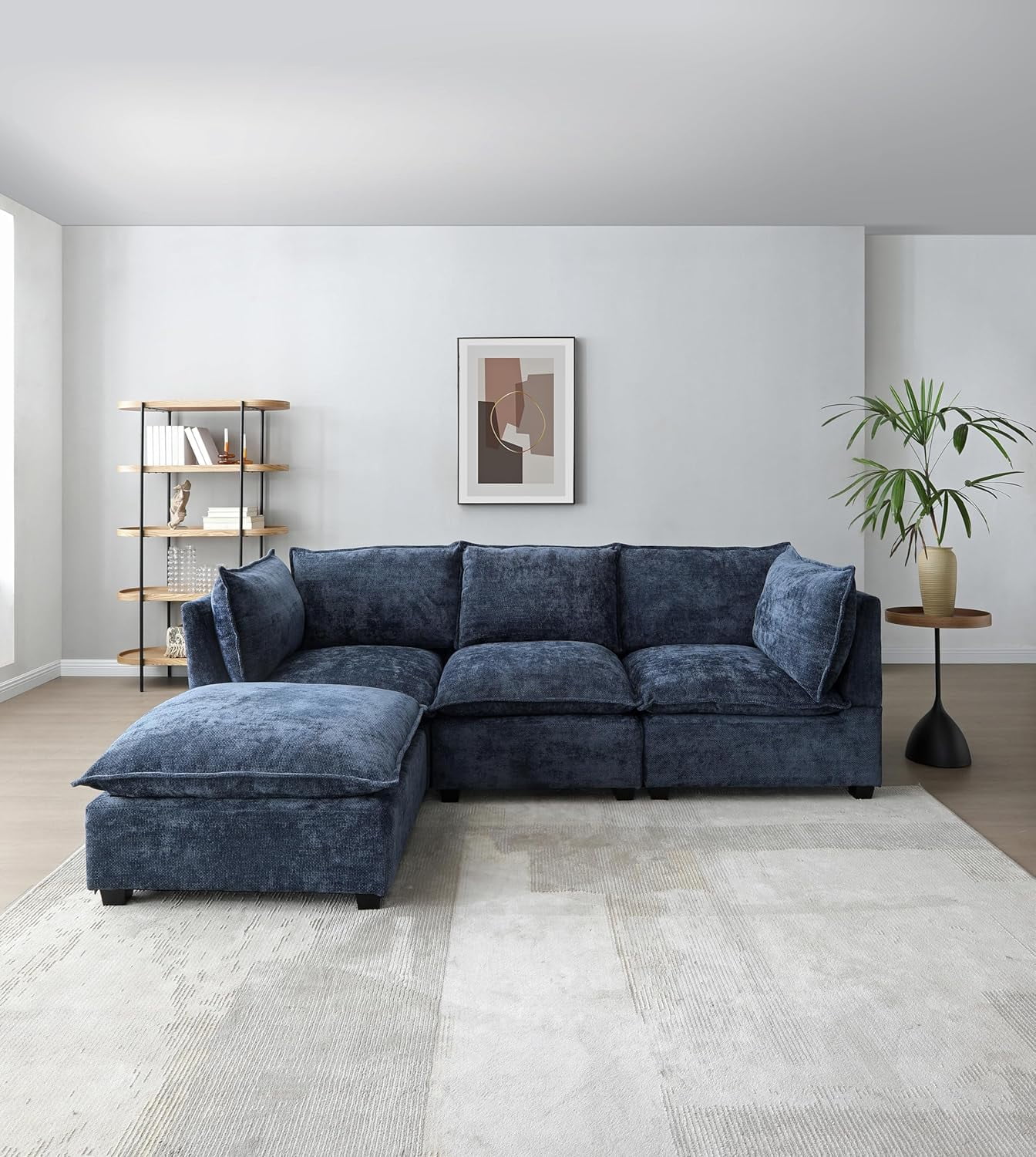 L-Shaped Convertible Modular Sectional Sofa, Modern Deep Seat ...