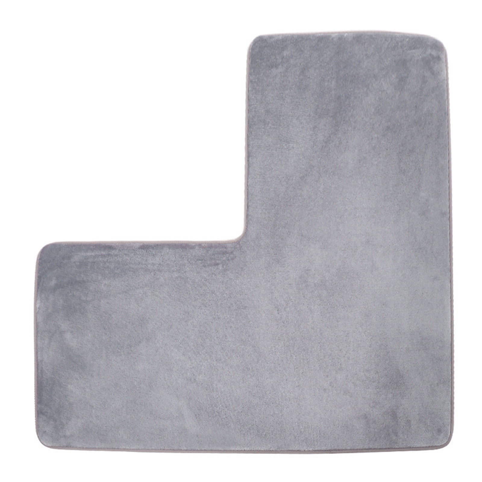L-Shaped Corner Bath Mat - Super Absorbent Coral Fleece Rug with Non ...