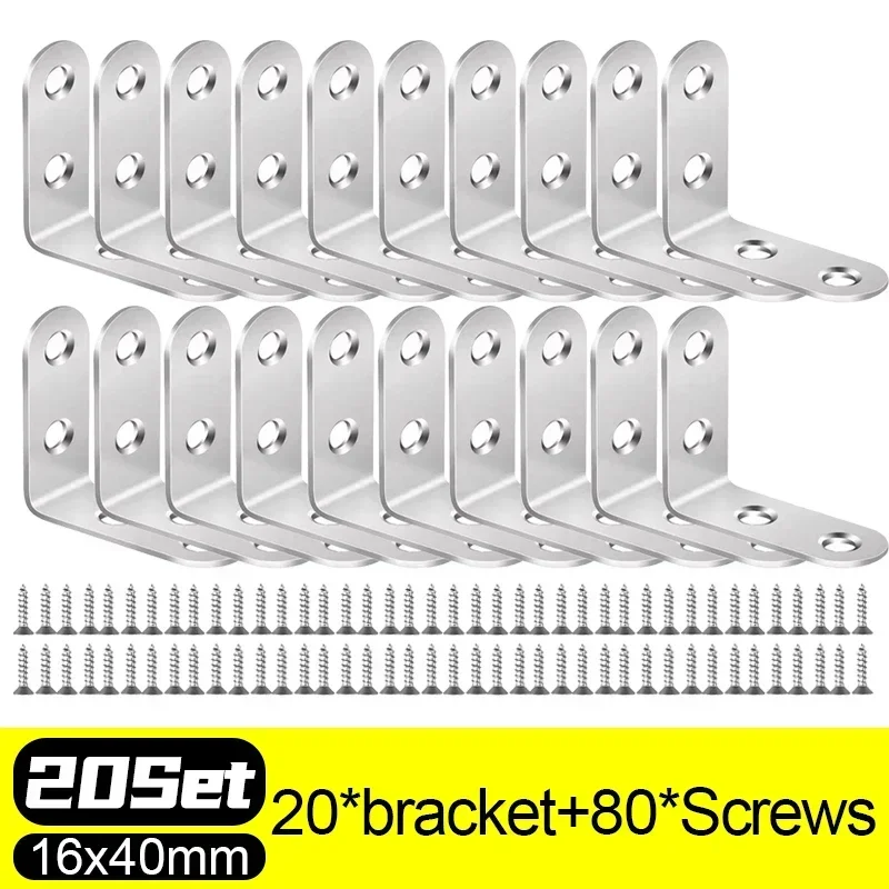 L Shaped Corner Brackets Stainless Steel Bracket Fastener 90 Degree ...