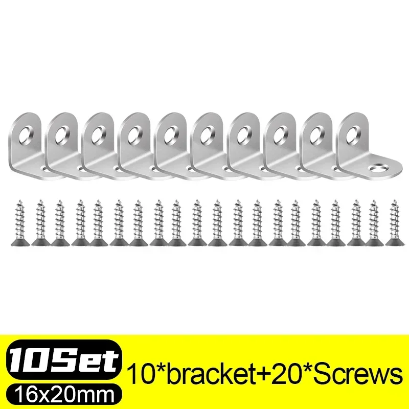 L Shaped Corner Brackets Stainless Steel Bracket Fastener 90 Degree ...