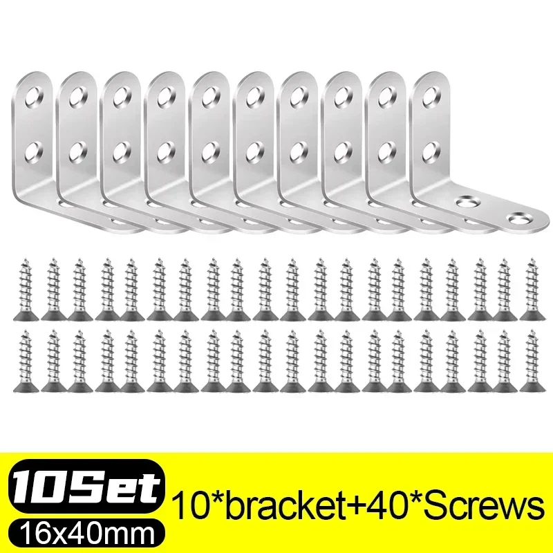 L Shaped Corner Brackets Stainless Steel Bracket Fastener 90 Degree ...