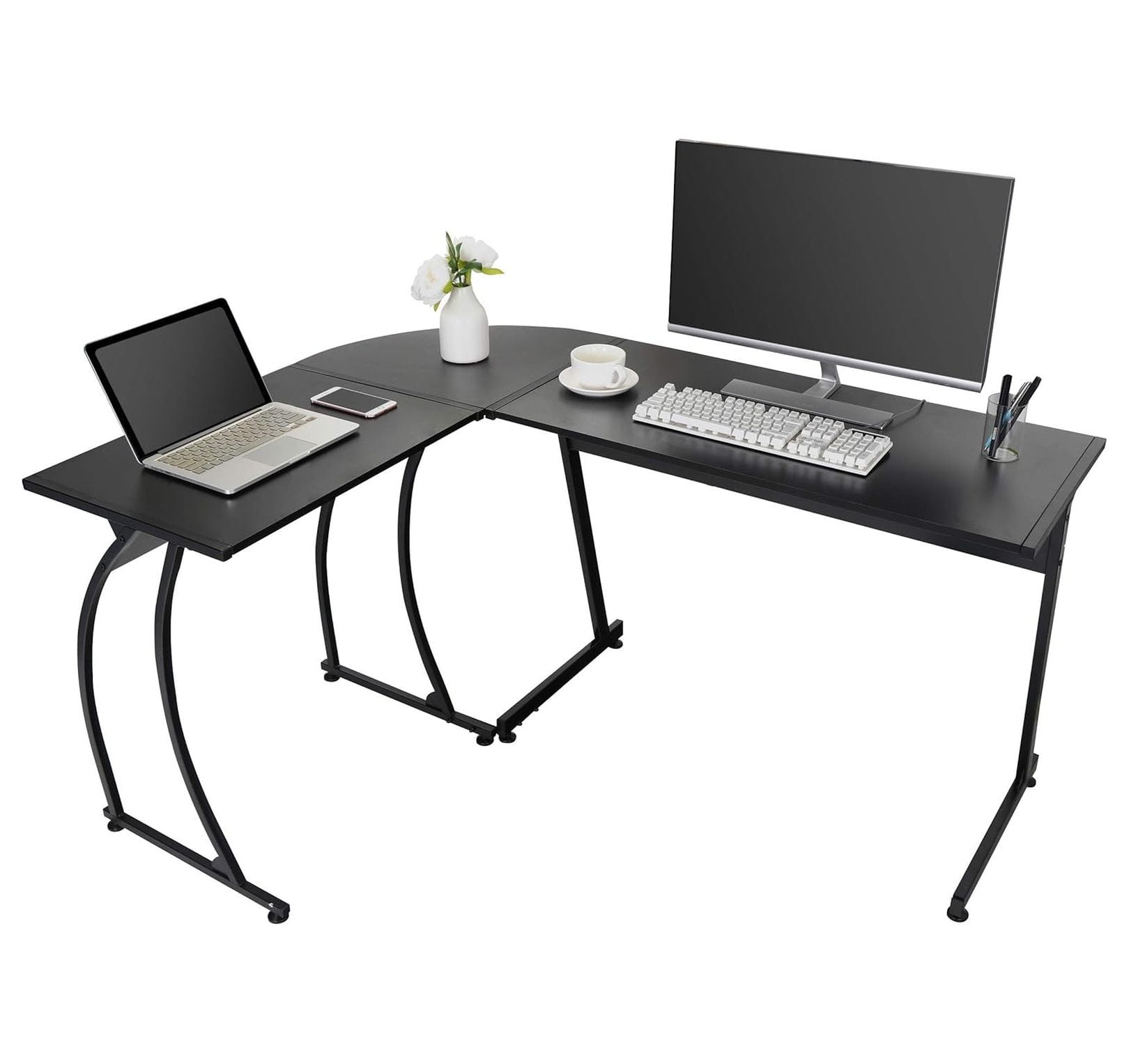L-Shaped Corner Computer Desk Modern Gaming PC Study Table Writing ...