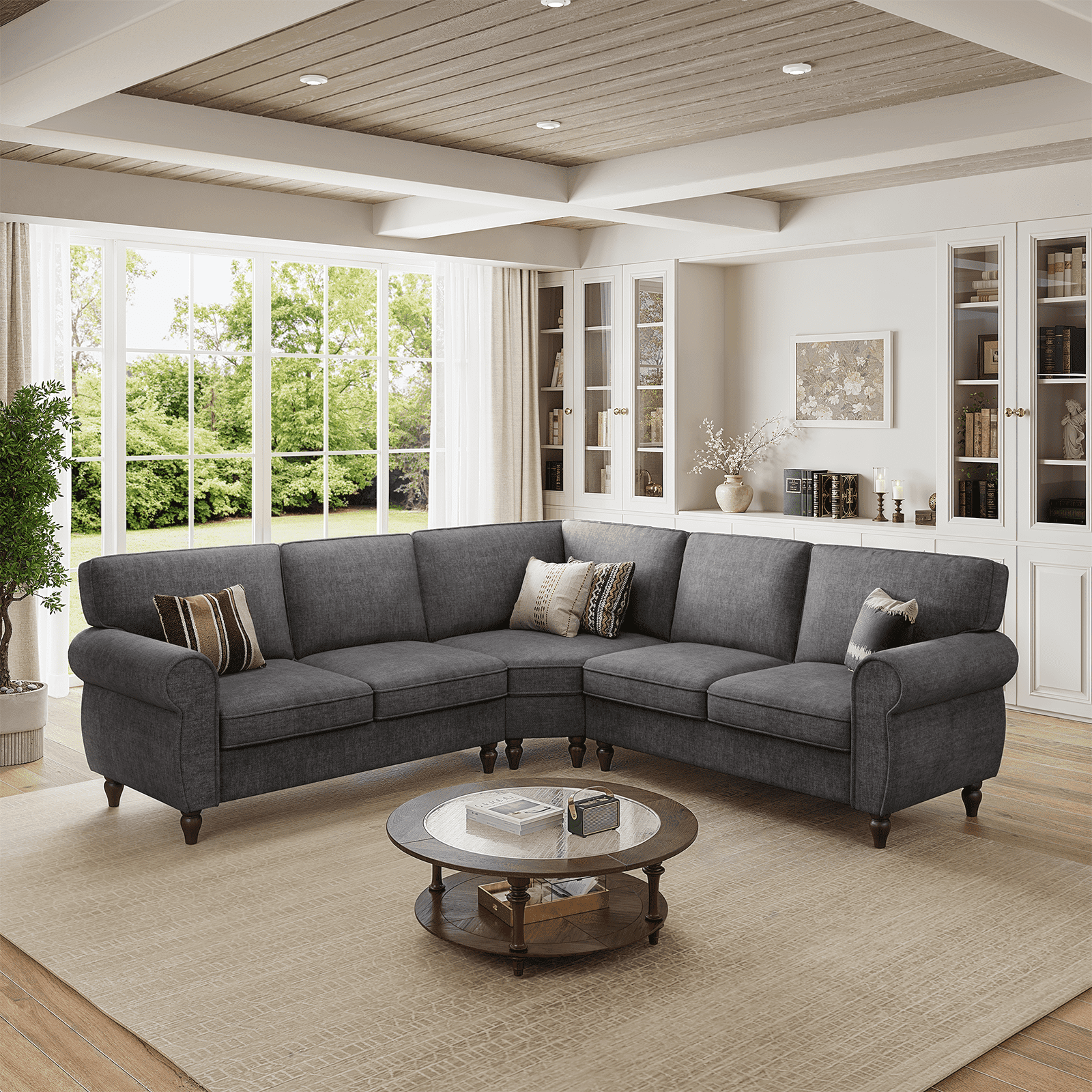 L Shaped Corner Couch for Living Room, Sectional Corner Sofa with ...