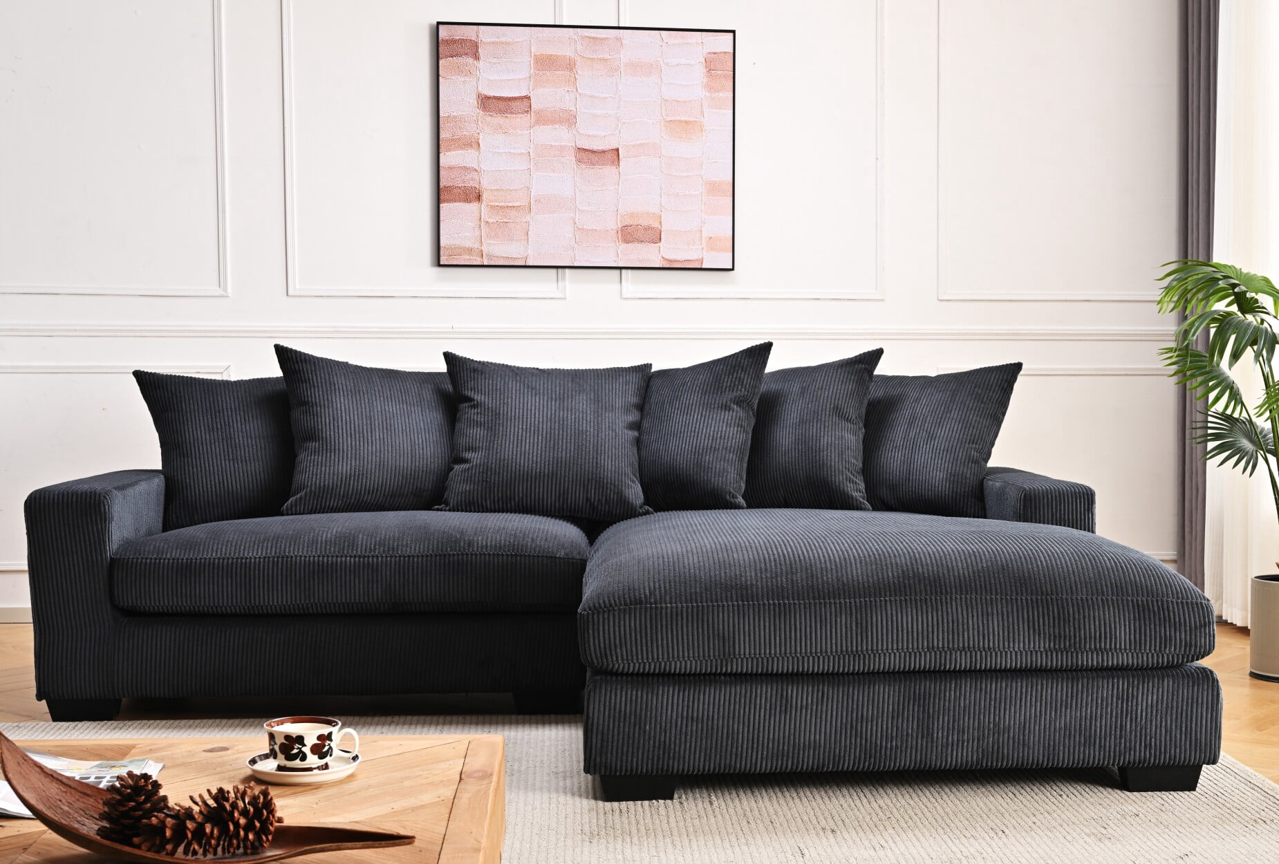 L Shaped Couch, Sectional Sofa Couch Upholstered Couches, Deep Seat ...