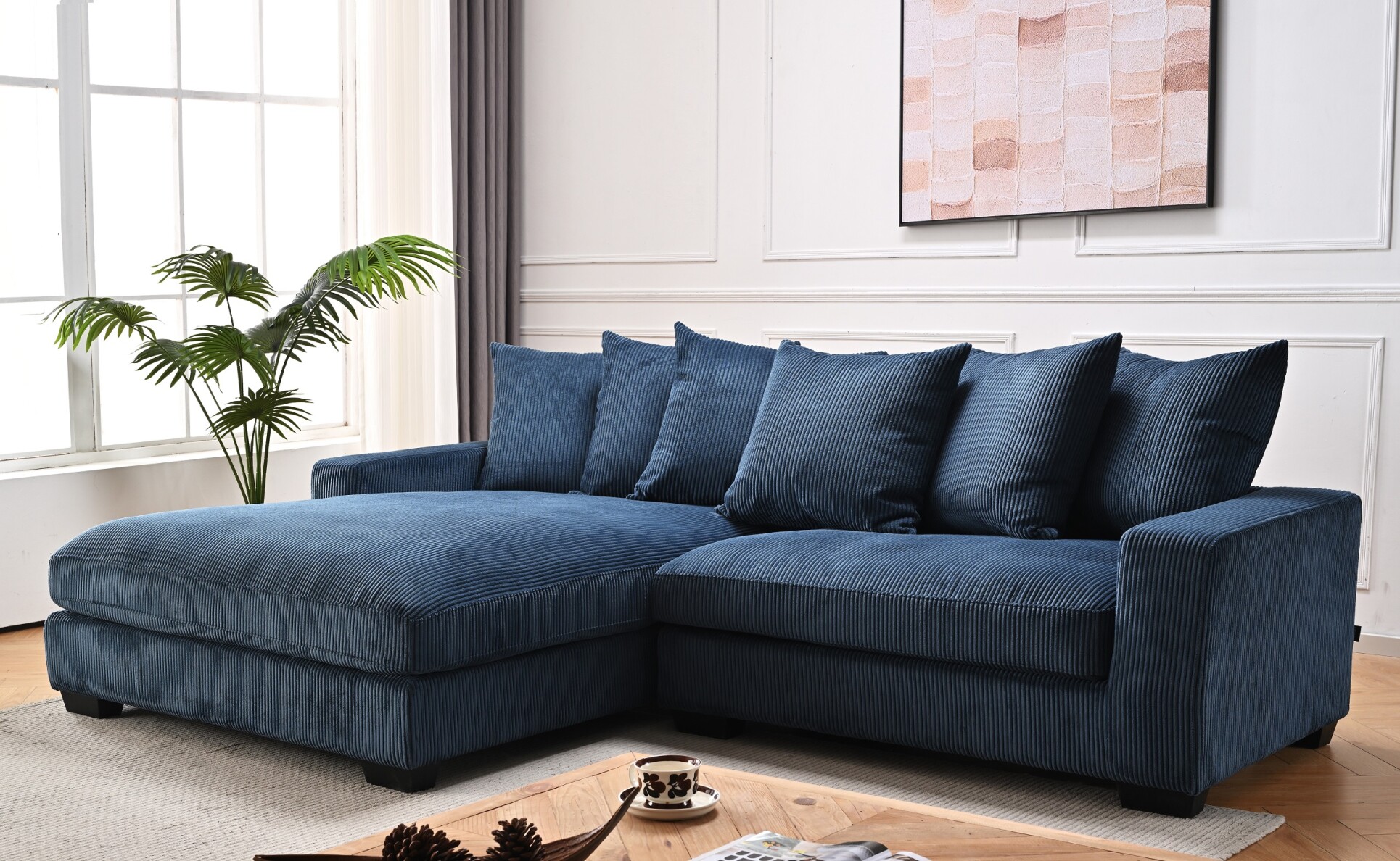 L Shaped Couch, Sectional Sofa Couch Upholstered Couches, Deep Seat ...