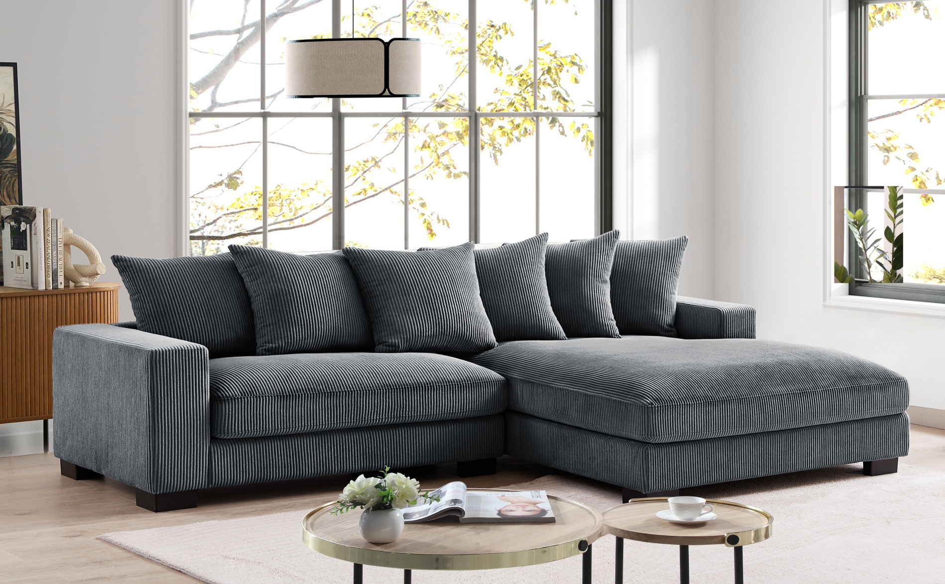 L Shaped Couch, Sectional Sofa Couch Upholstered Couches, Deep Seat ...