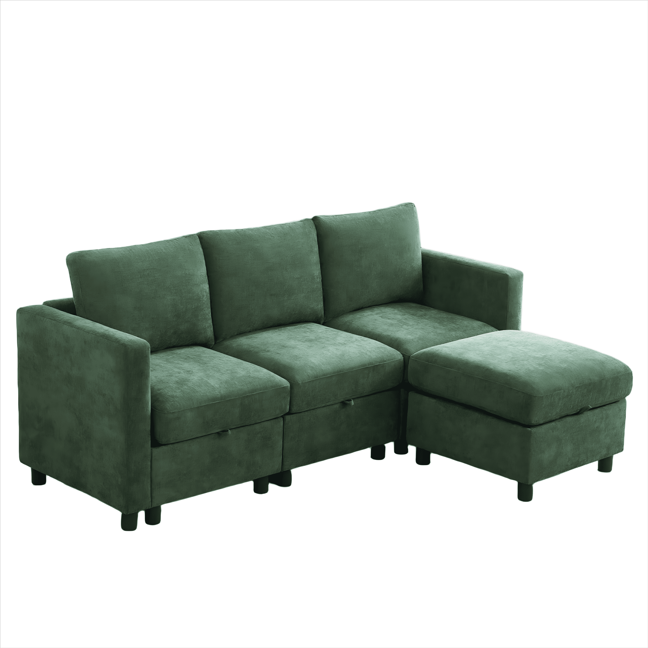 L Shaped Couch Set for Living Room, 4 Seat Storage Modular Sofa with ...