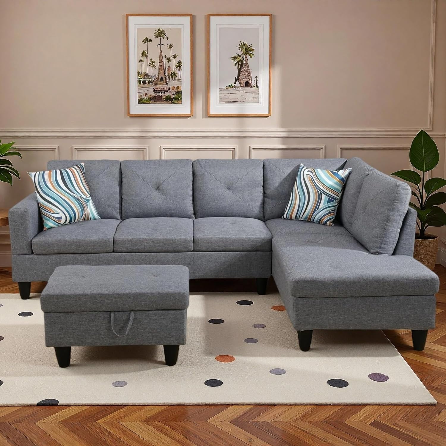 L Shaped Couches for Living Room, Sectional Couch Living Room Furniture ...