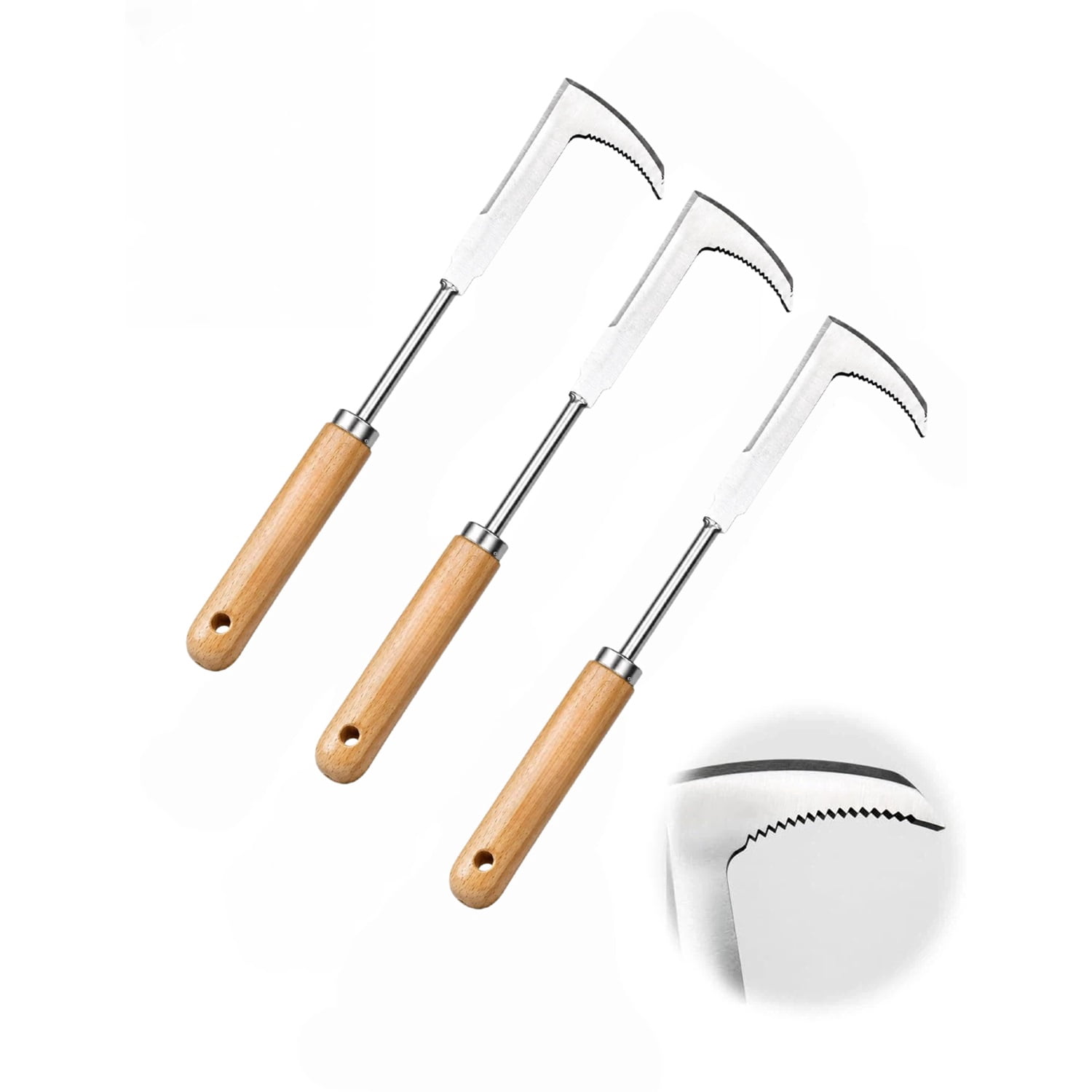 L-Shaped Crack Weeder with Beech Handle, Stainless Steel Tool for ...