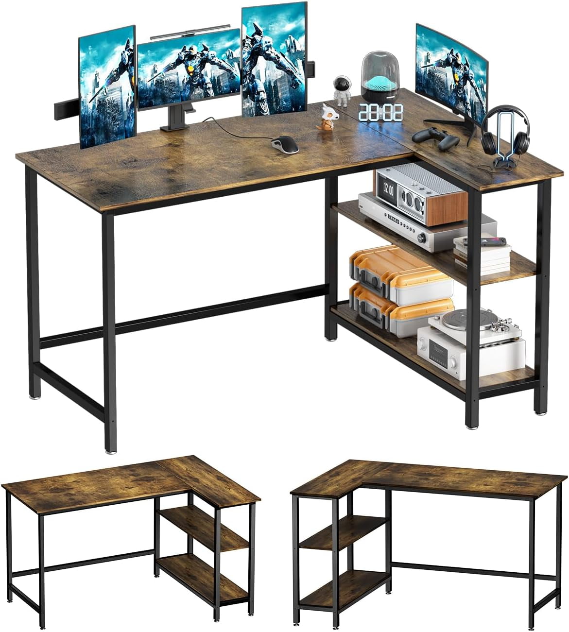 L Shaped Desk - 43 Inch Gaming Desk, Computer Corner Desk, Home Office ...