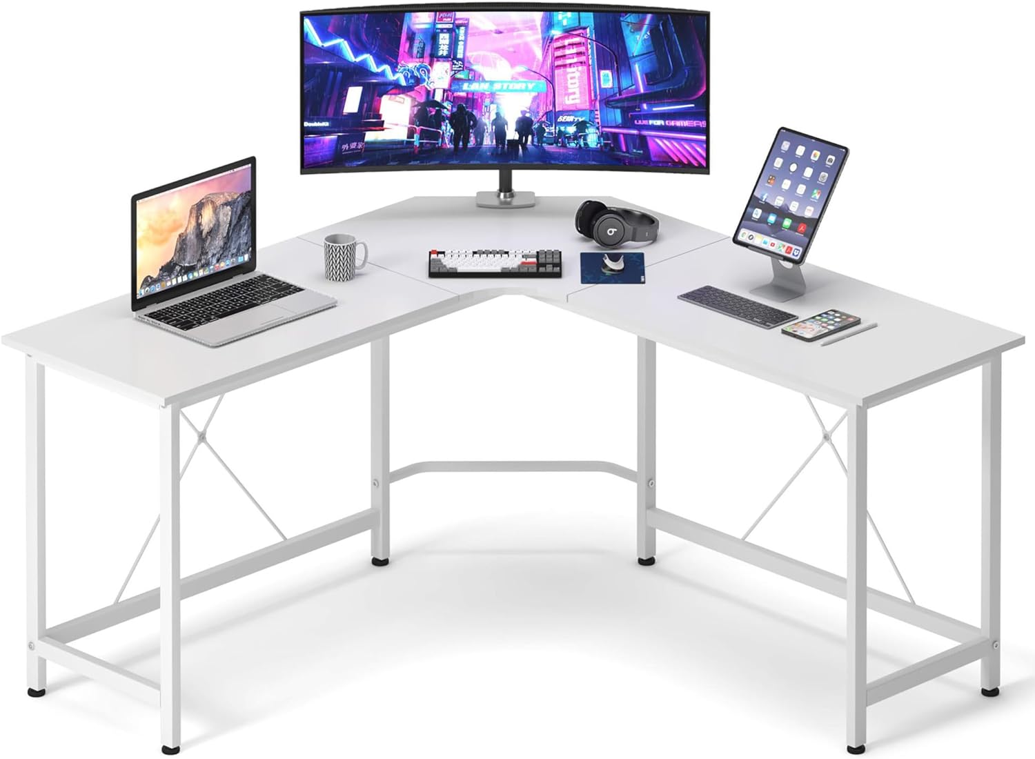 L Shaped Desk 59inch L Desk Computer Corner Desk Gaming Desk Home ...