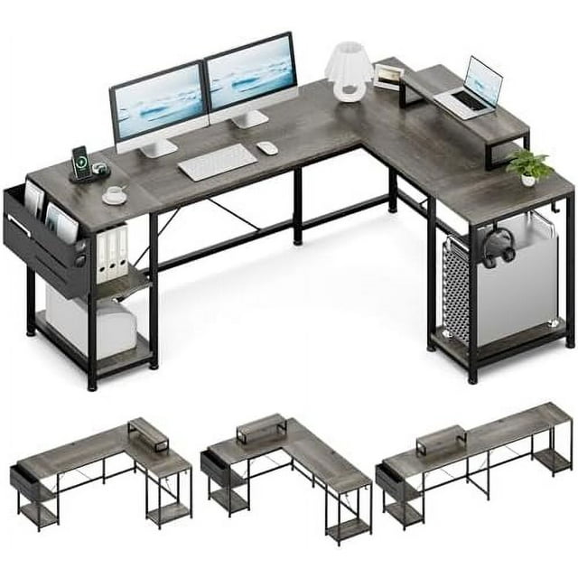 L-Shaped Desk Computer Corner Desk 54 inch Home Gaming Desk Office ...