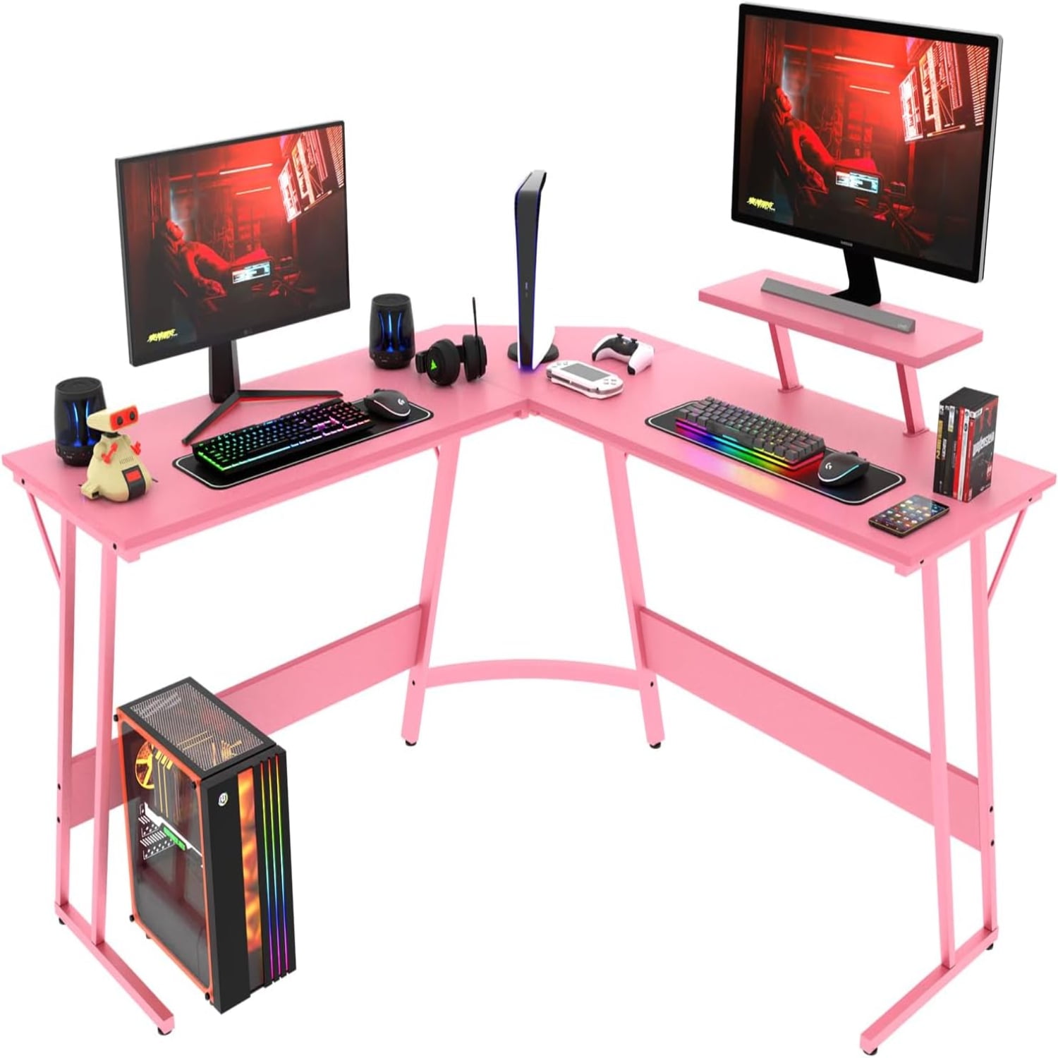 L Shaped Desk Corner Gaming Desk Computer Desk with Large Desktop ...