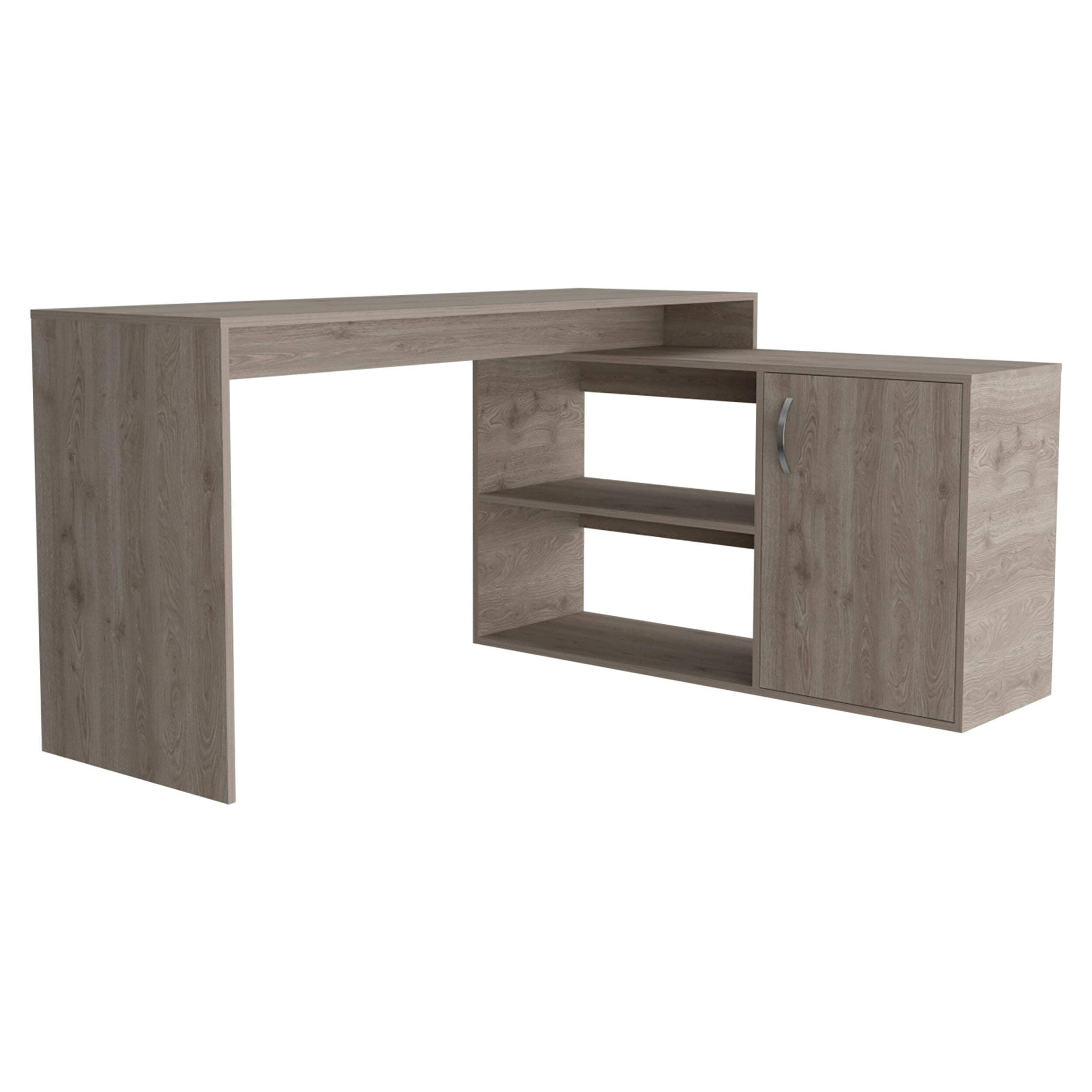 L Shaped Desk Desti, Office, Light Gray Light Gray Particle Board ...