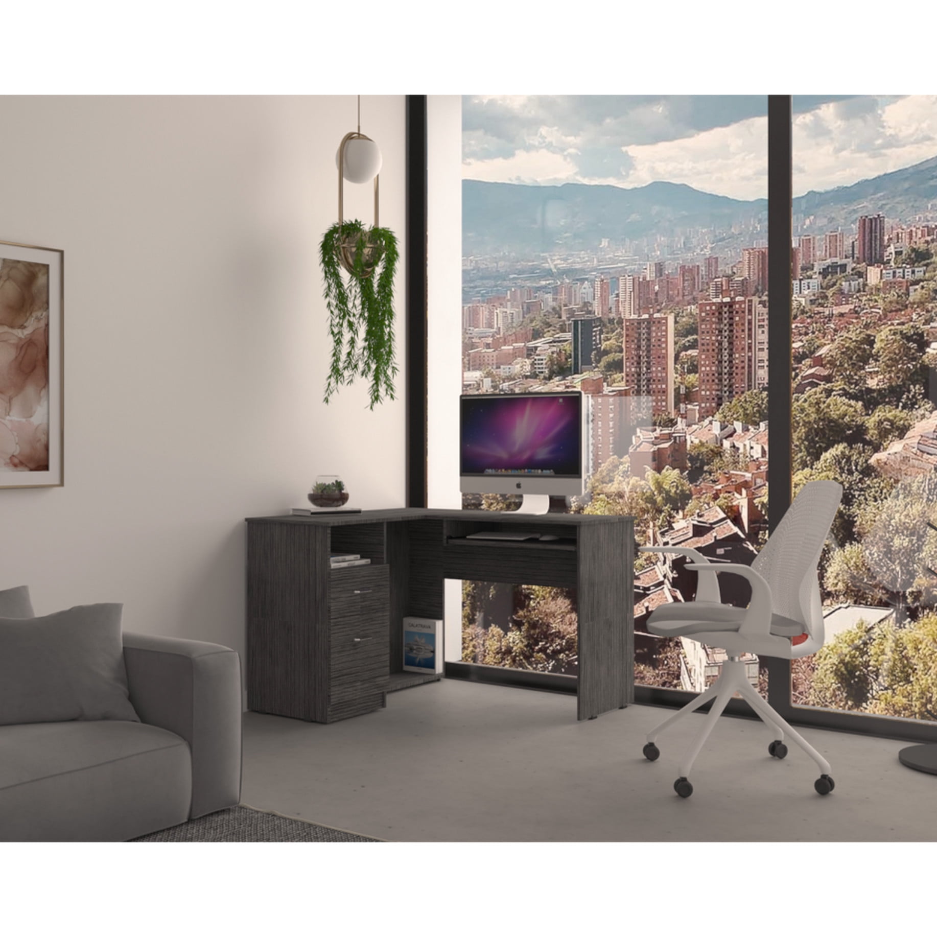 L-Shaped Desk with Left - Hand Return | Suitable for Wall Placement ...