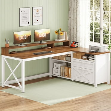 Bestier -Shaped Desk | Office supplies for office - Walmart Business ...