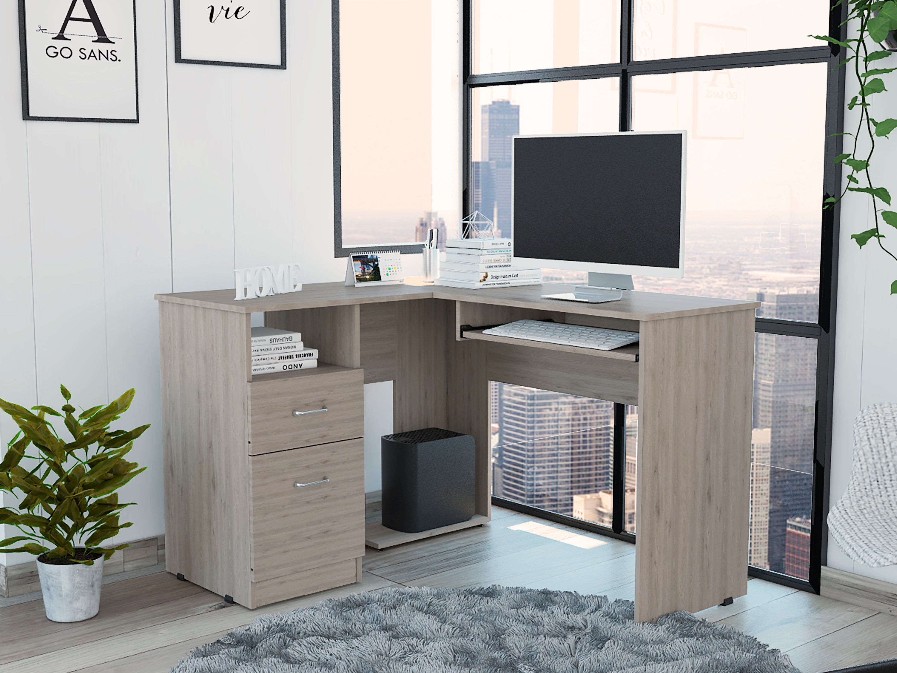 L-Shaped Desk Zenith - Walmart.com