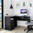 L-Shaped Desk for Office | Corner-Friendly, Drawer Handles | Black ...