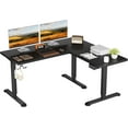 L-Shaped Electric Standing Desk, 63 x 48 Inches Height Adjustable Coner ...