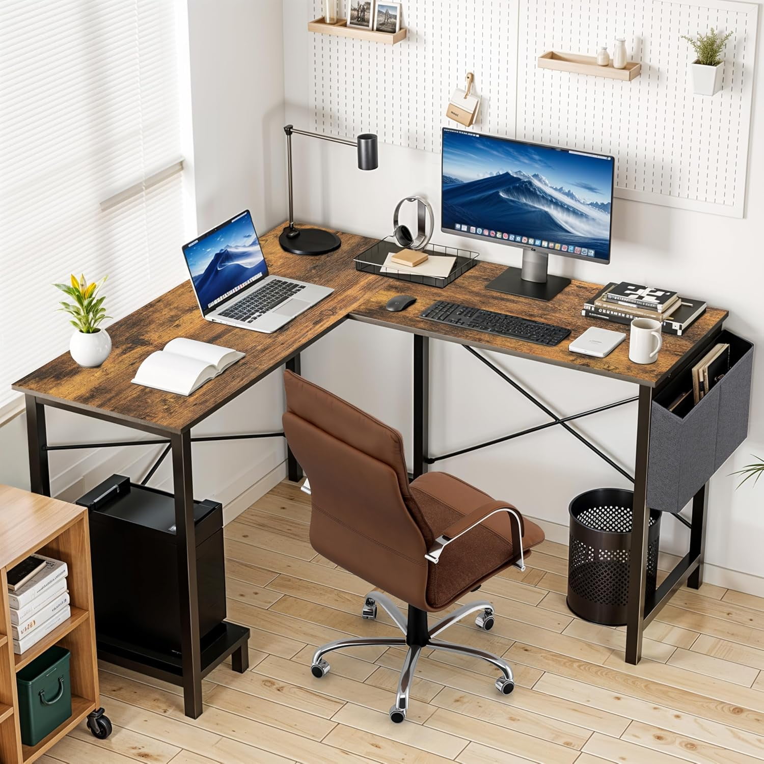 L-Shaped Gaming Computer Desk,50 Inch Reversible Corner Writing Study ...