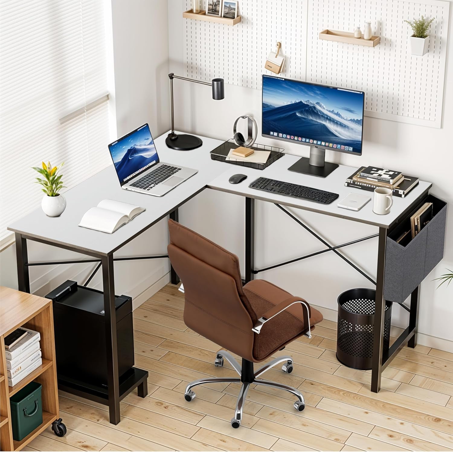 L-Shaped Gaming Computer Desk,50 Inch Reversible Corner Writing Study ...