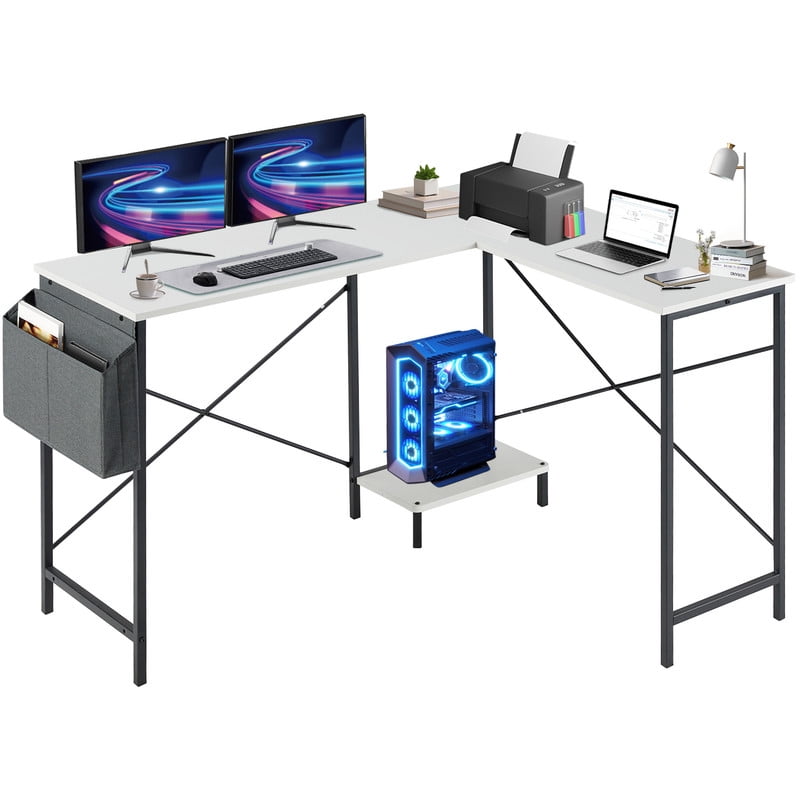 L Shaped Gaming Desk 49" Black Home Office,Bedroom Computer Table for ...