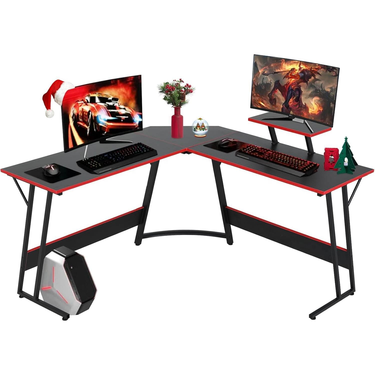L Shaped Gaming Desk, 50.4 Inch Corner Computer Desk with Detachable ...