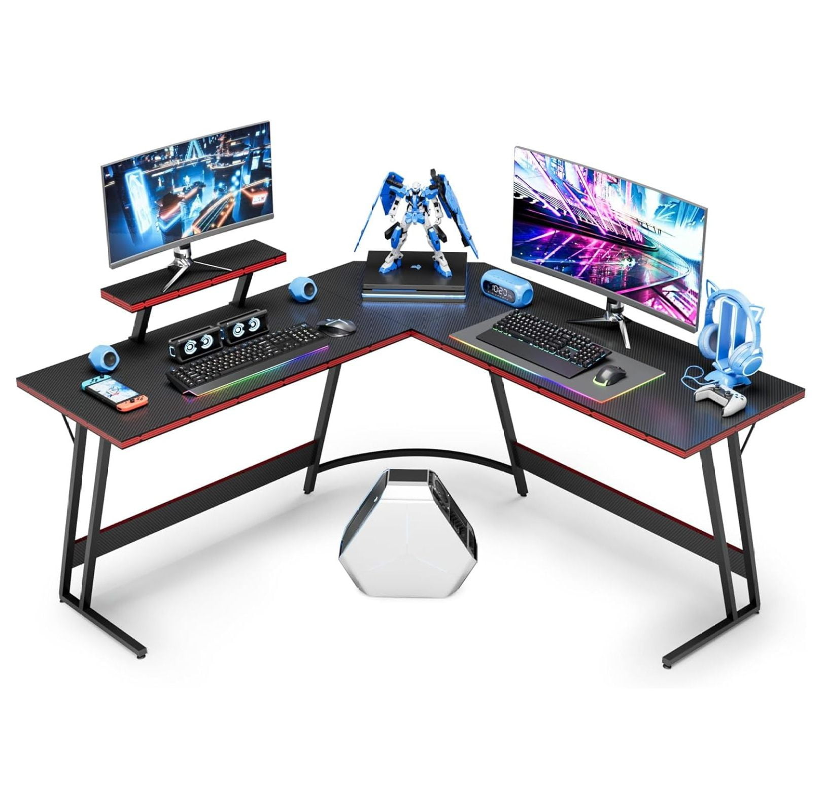 L Shaped Gaming Desk, 51 Inch Pc Corner Table, Computer with Monitor ...