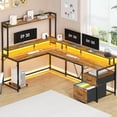 L Shaped Gaming Desk 94.4" Home Office Desk with File Drawer and ...