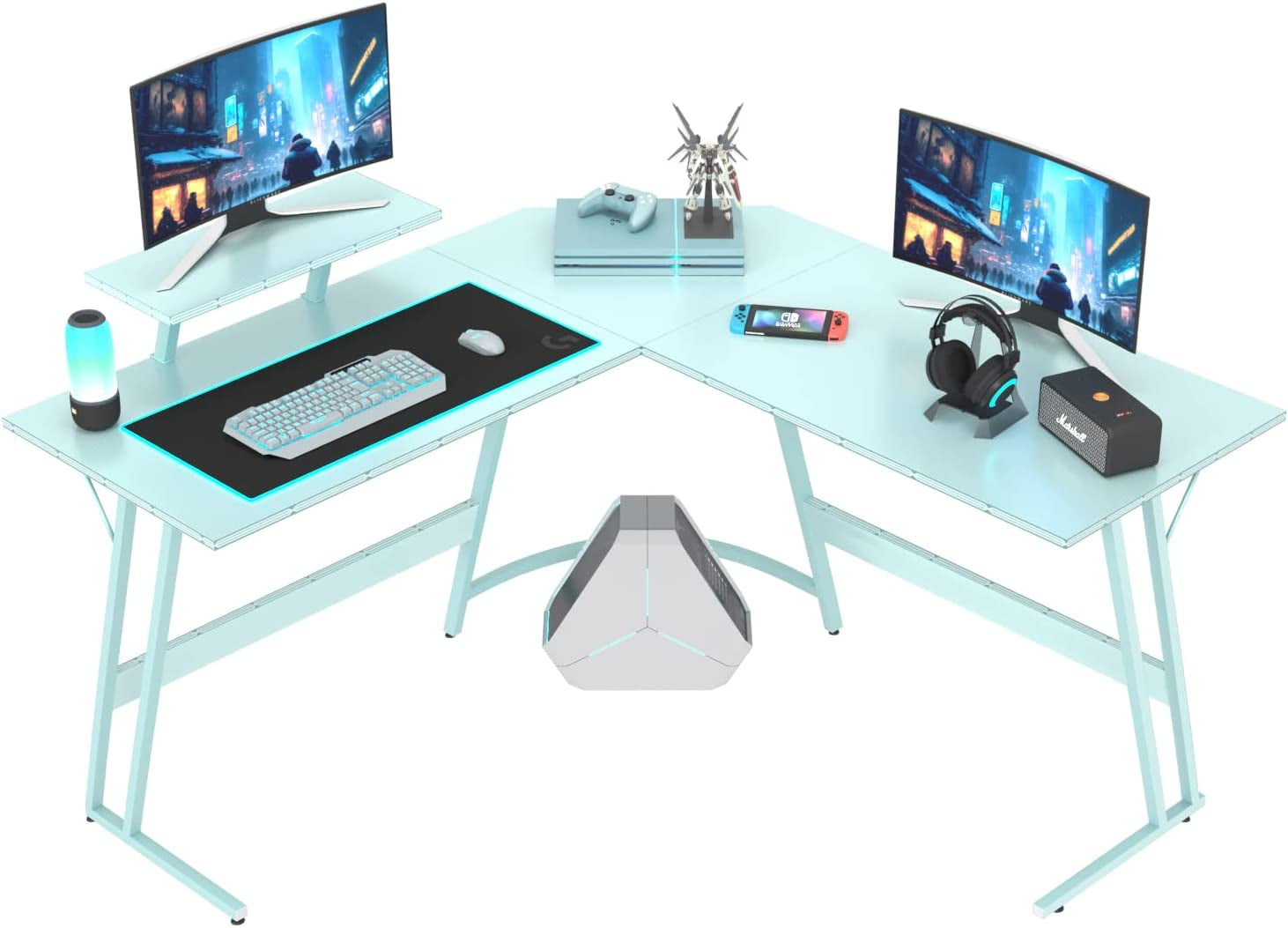 L Shaped Gaming Desk Computer Corner Desk PC Gaming Desk Table with ...