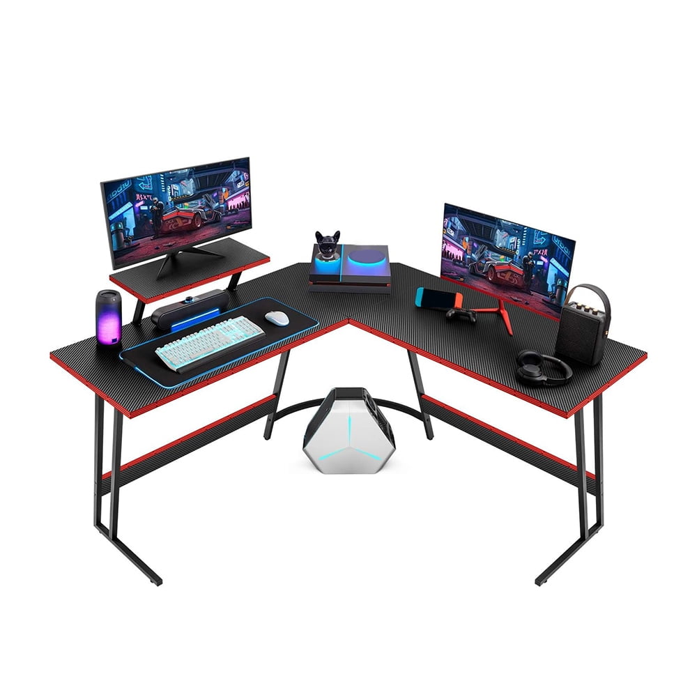 L Shaped Gaming Desk Computer Corner Desk PC Gaming Desk Table with ...