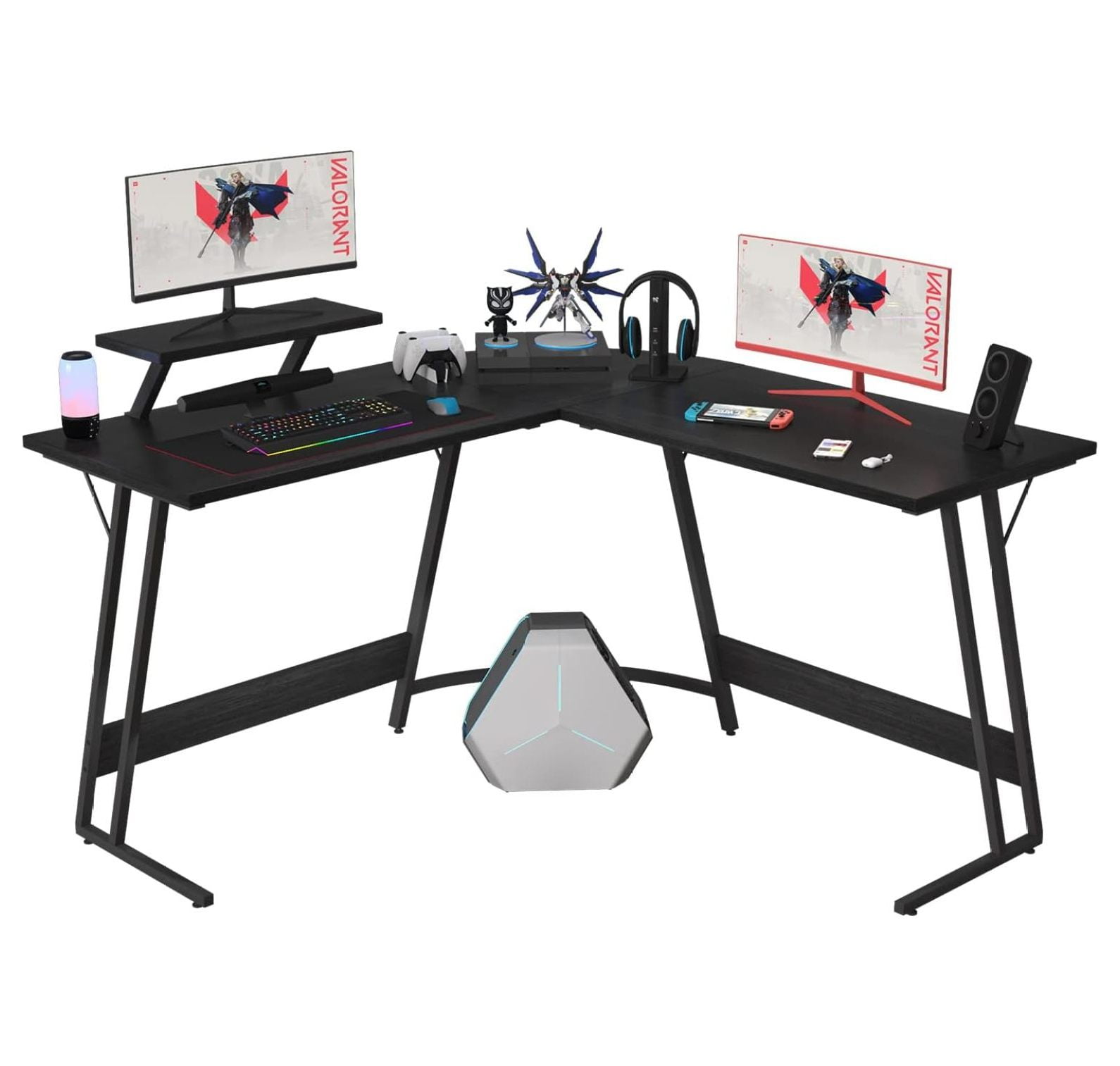 L Shaped Gaming Desk Computer PC Gaming Desk Table with Large Monitor ...