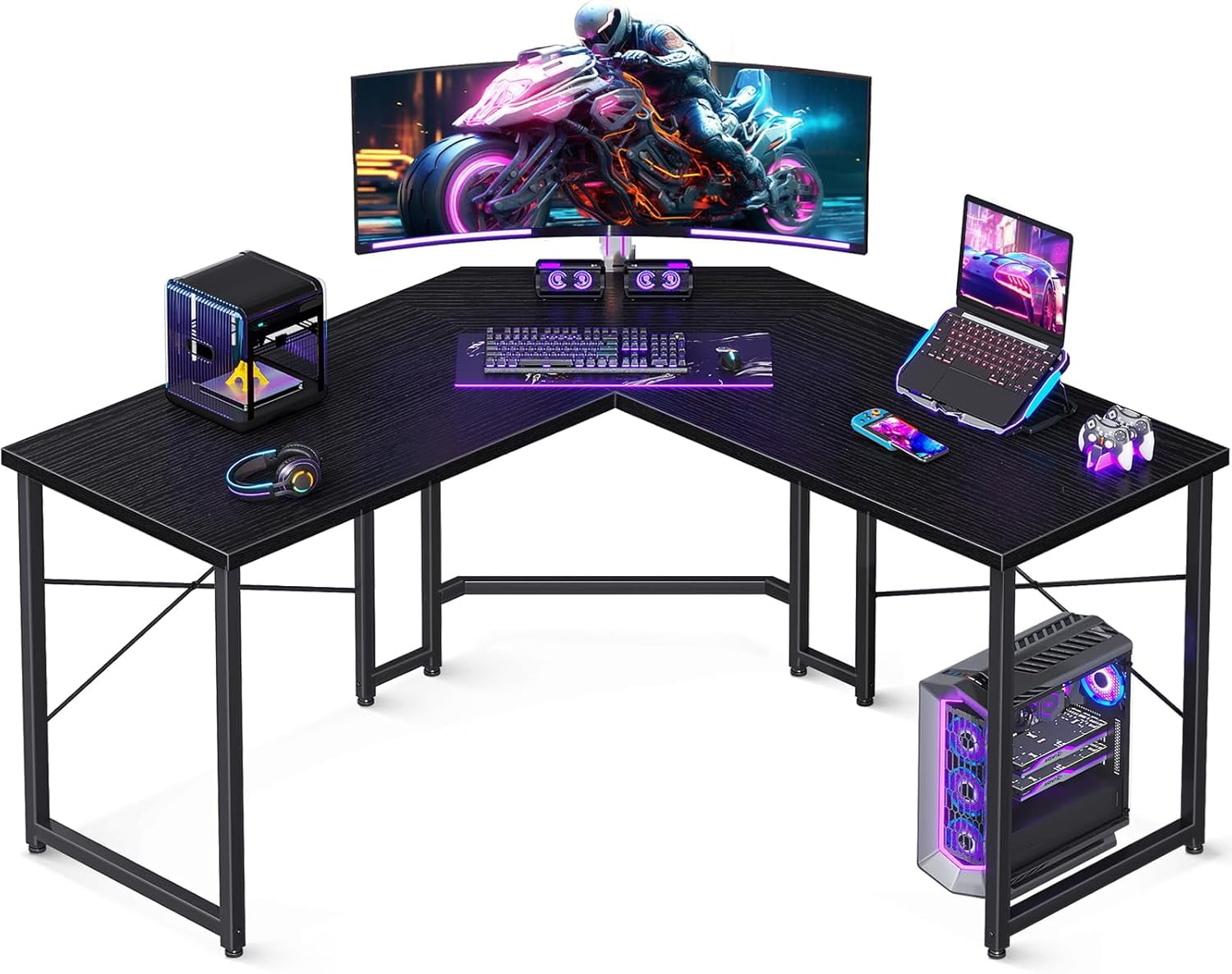 L Shaped Gaming Desk, Corner Desk Gaming Table for Home Office ...