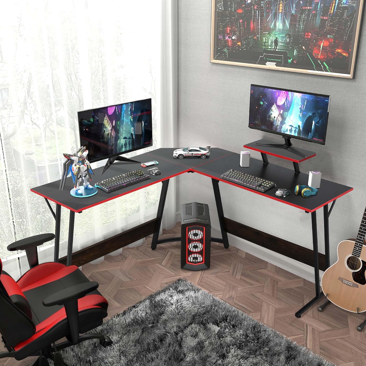 L Shaped Gaming Desk Modern Computer Desk, Home Office Desks with Large ...
