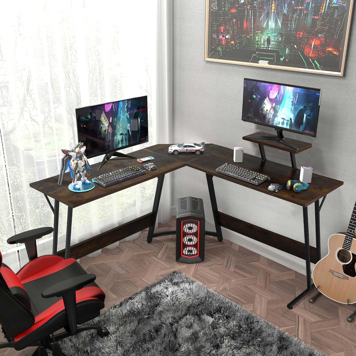 L Shaped Gaming Desk Modern Computer Desk, Home Office Desks with Large ...