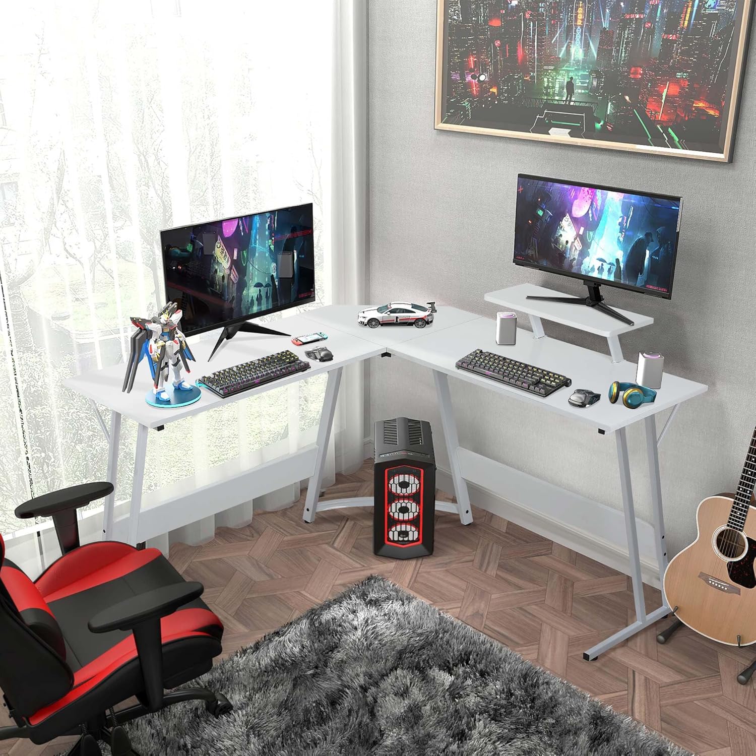 L Shaped Gaming Desk, Modern Computer Desk, Home Office Desks with ...