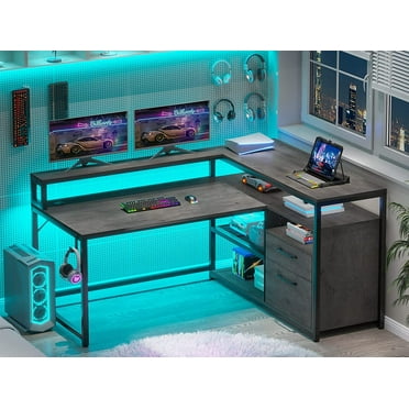 Ktaxon Brown Computer PC Desk Home Office Study Writing Table 3 Drawers ...