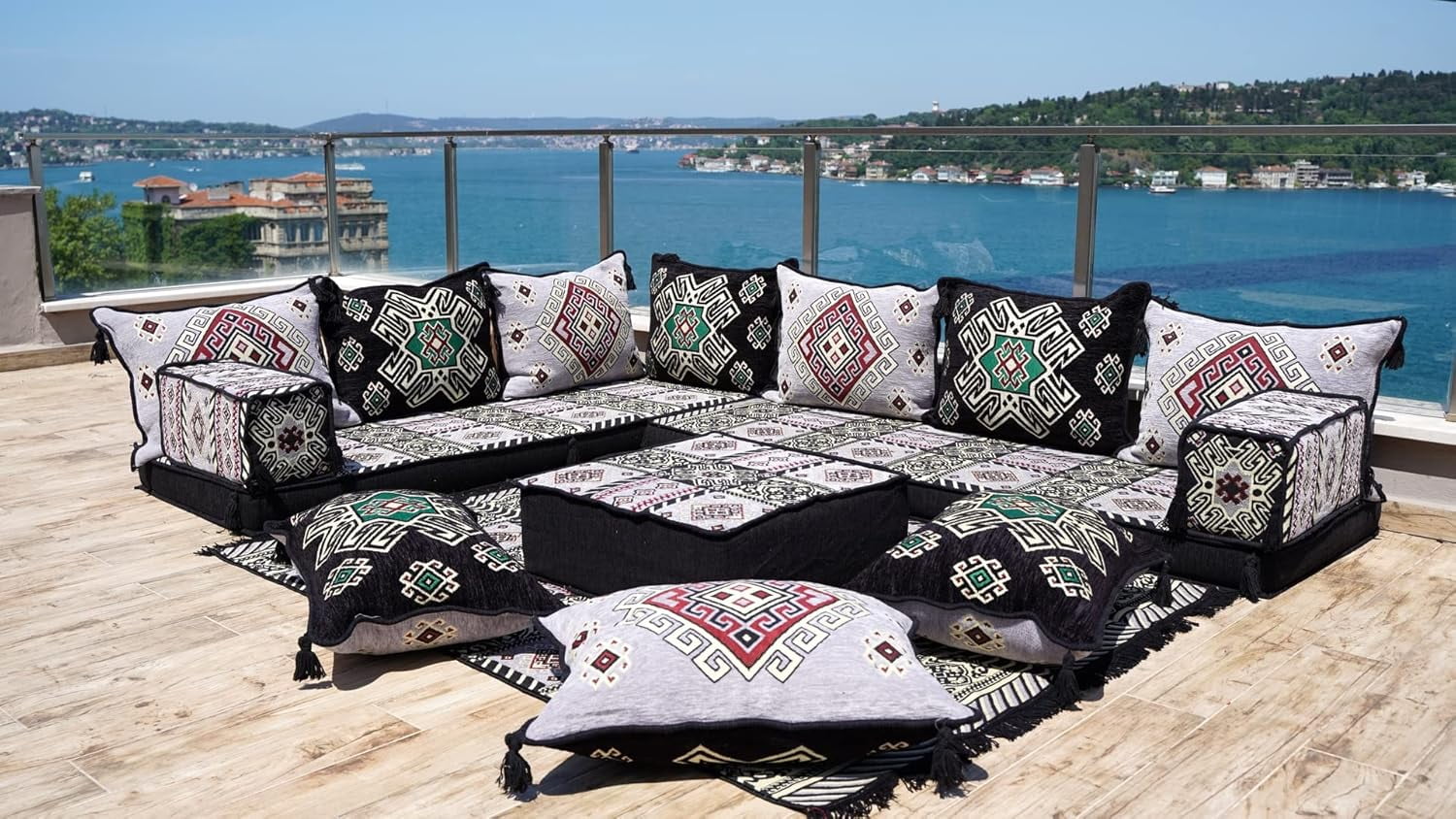 L Shaped Gray Sleeper Couch, Arabic Majlis, Sofa Bed, Meditation ...