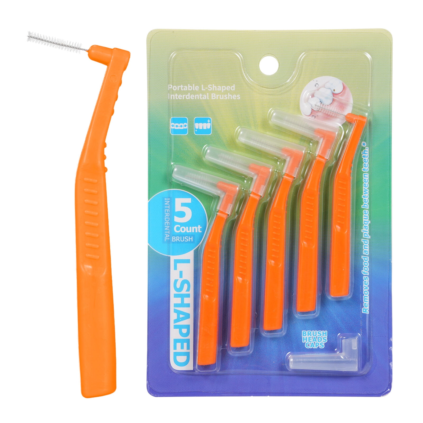 L-Shaped Interdental Brush Set 5PCS Dental Floss Picks Plaque Remover ...