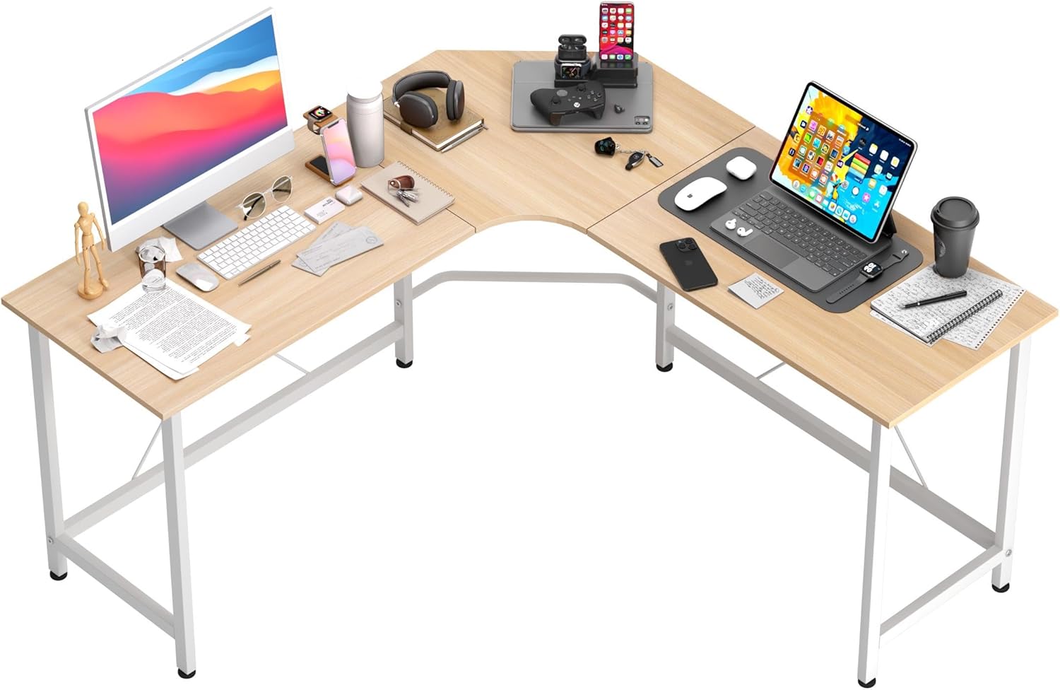 L Shaped Office Desk, L Desk Computer Corner Desk, 59 inches Large L ...