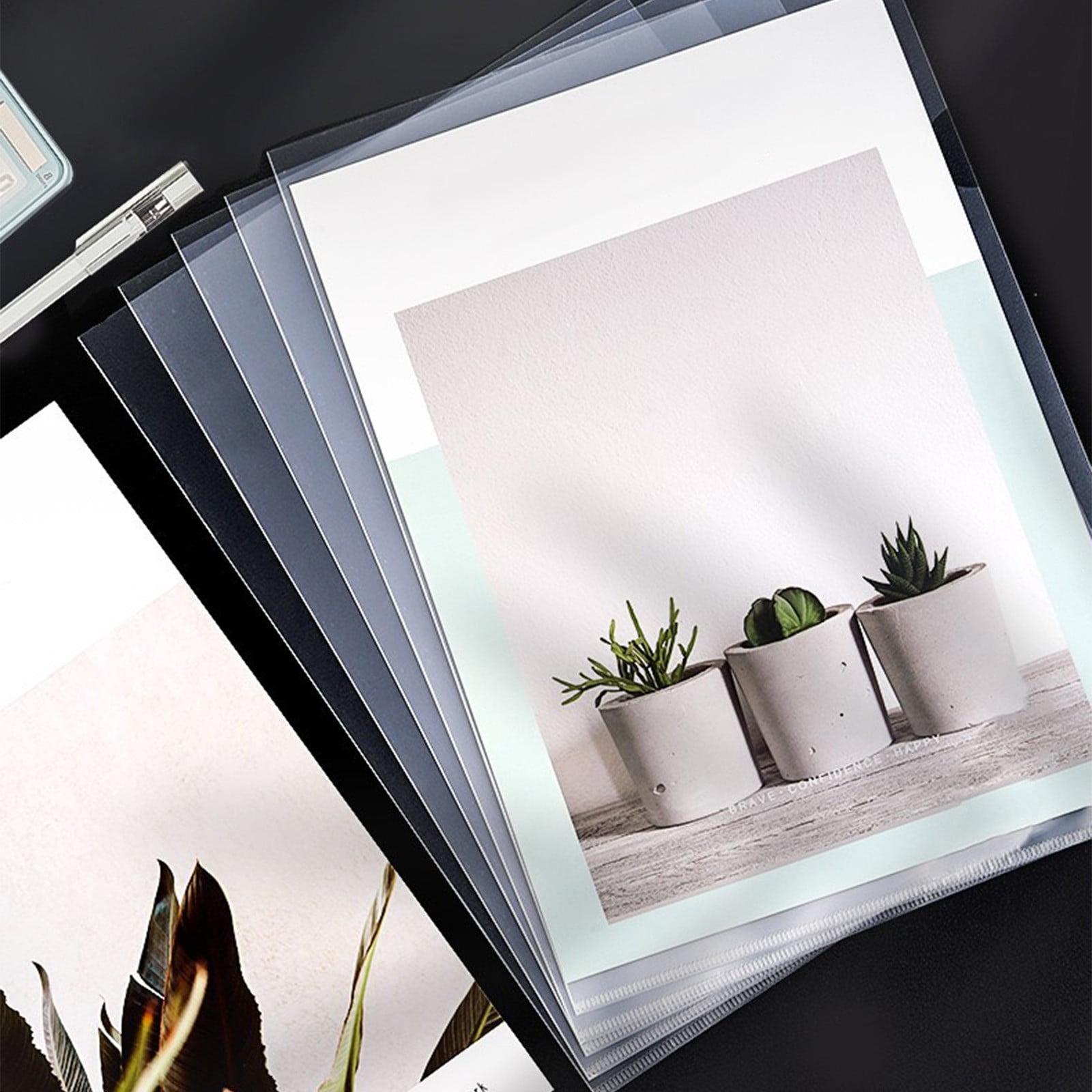 L-Shaped Opening A4 Plastic File Folder, 2-Page Transparent Document ...