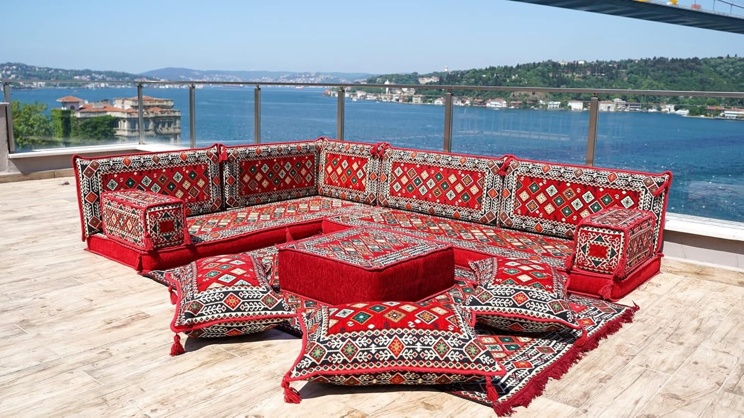 L Shaped Red Sofa Couch, Convertible Sofa Bed, Foam Couch, Folding Sofa ...