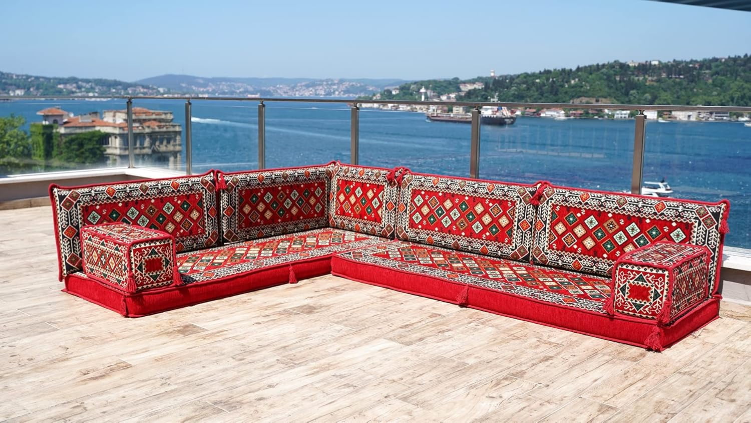 L Shaped Red Sofa Couch, Convertible Sofa Bed, Foam Couch, Folding Sofa ...