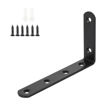 Bocaoying 4 Pcs Heavy Duty 4 Inch L Shaped Matte Black Metal Brackets ...