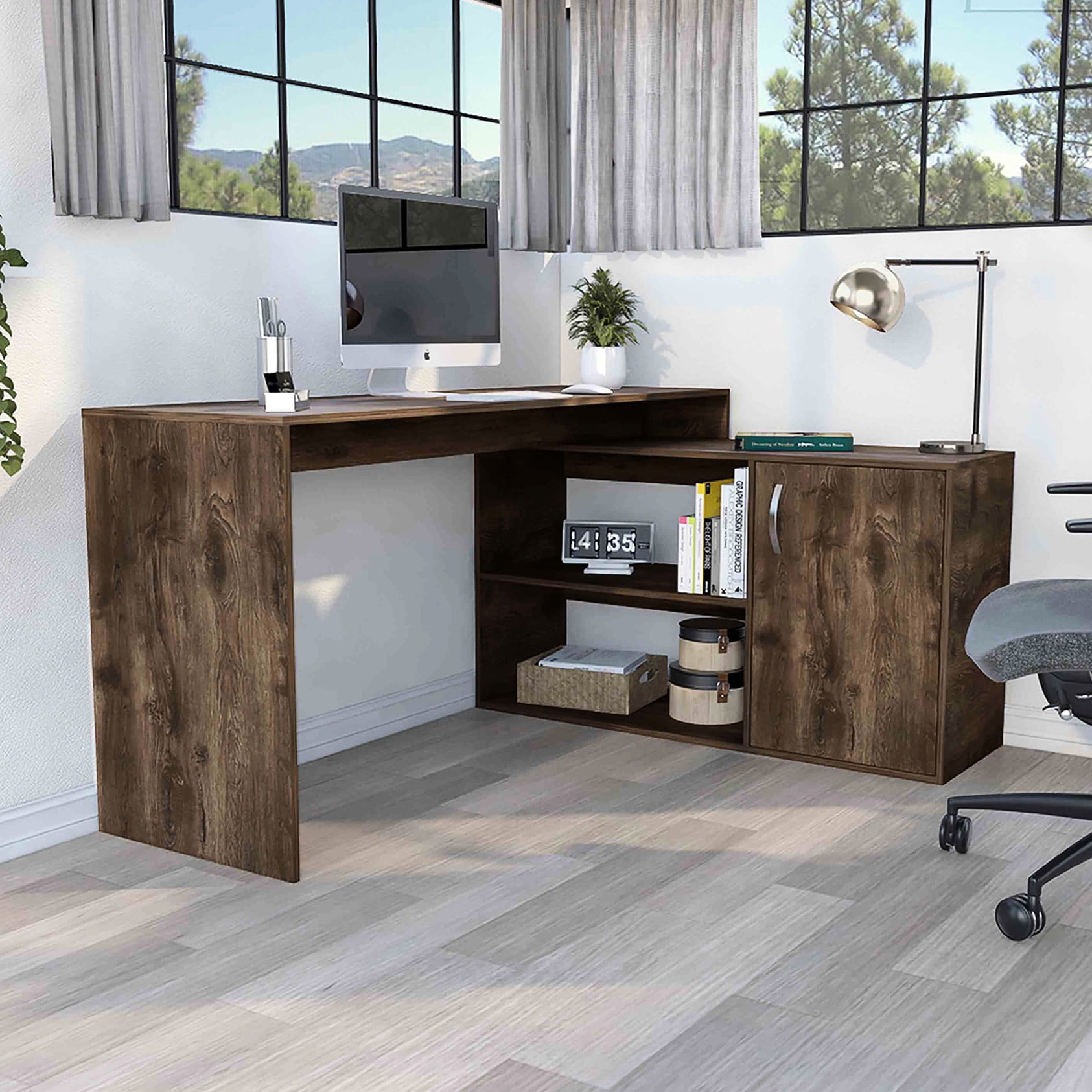 L-Shaped Right Return Desk | Fits Against Any Wall in Office Settings ...