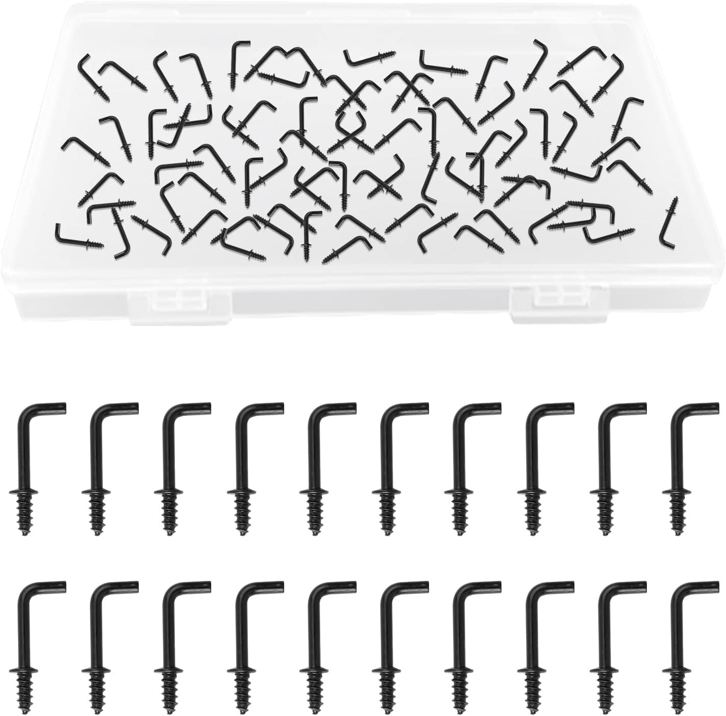 L Shaped Screw in Hooks - 150 Pcs (Bla) - Walmart.com