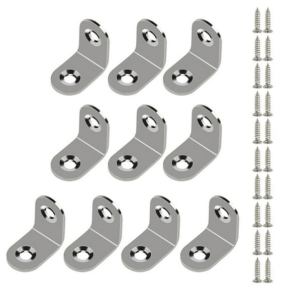 L Shaped Stainless Steel Brackets set Corner Brace Assortment Joint ...