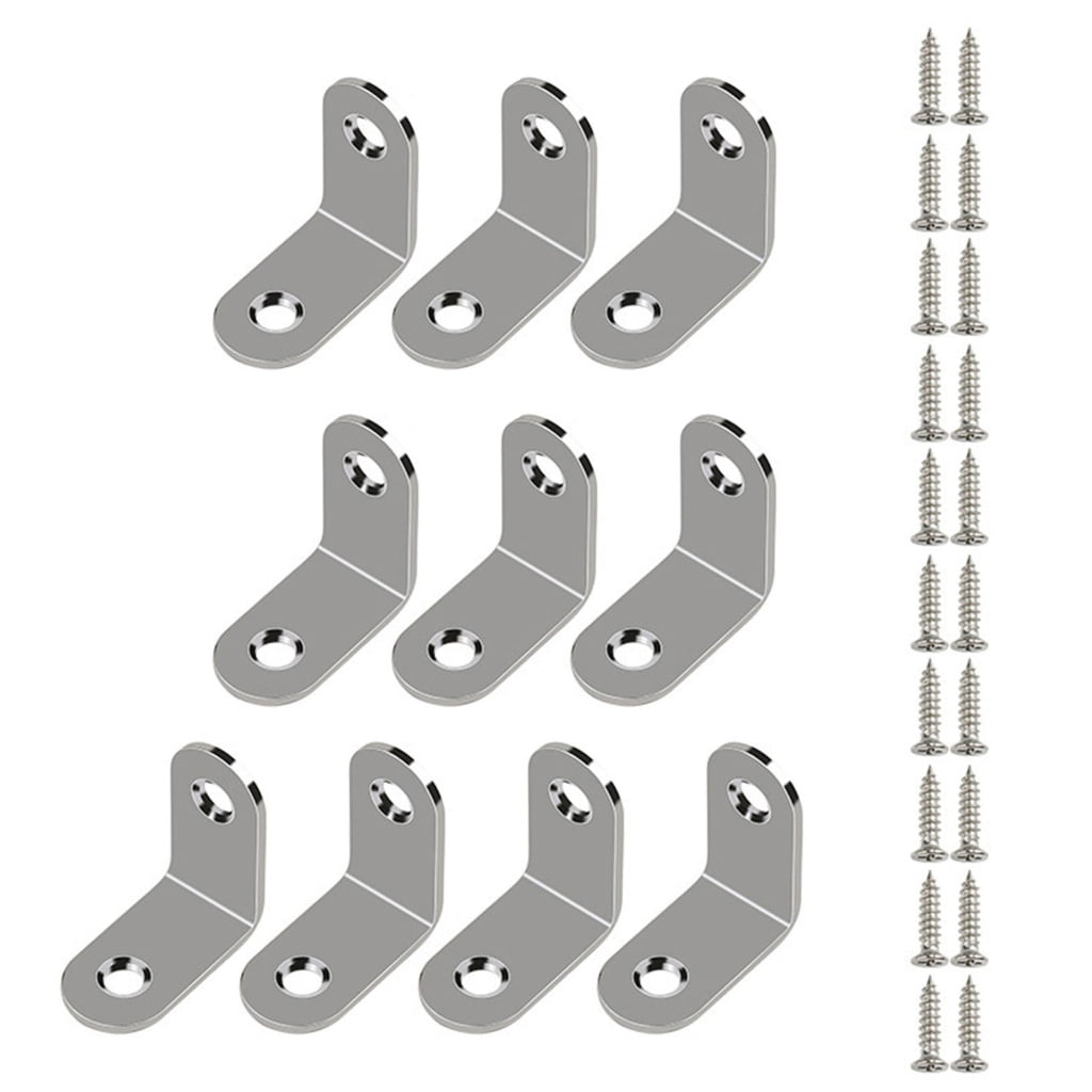 L Shaped Stainless Steel Brackets set Corner Brace Assortment Joint ...