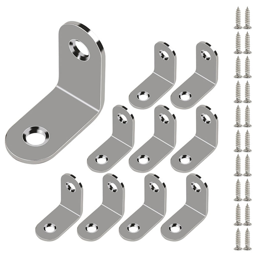 L Shaped Stainless Steel Brackets set Corner Brace Assortment Joint ...