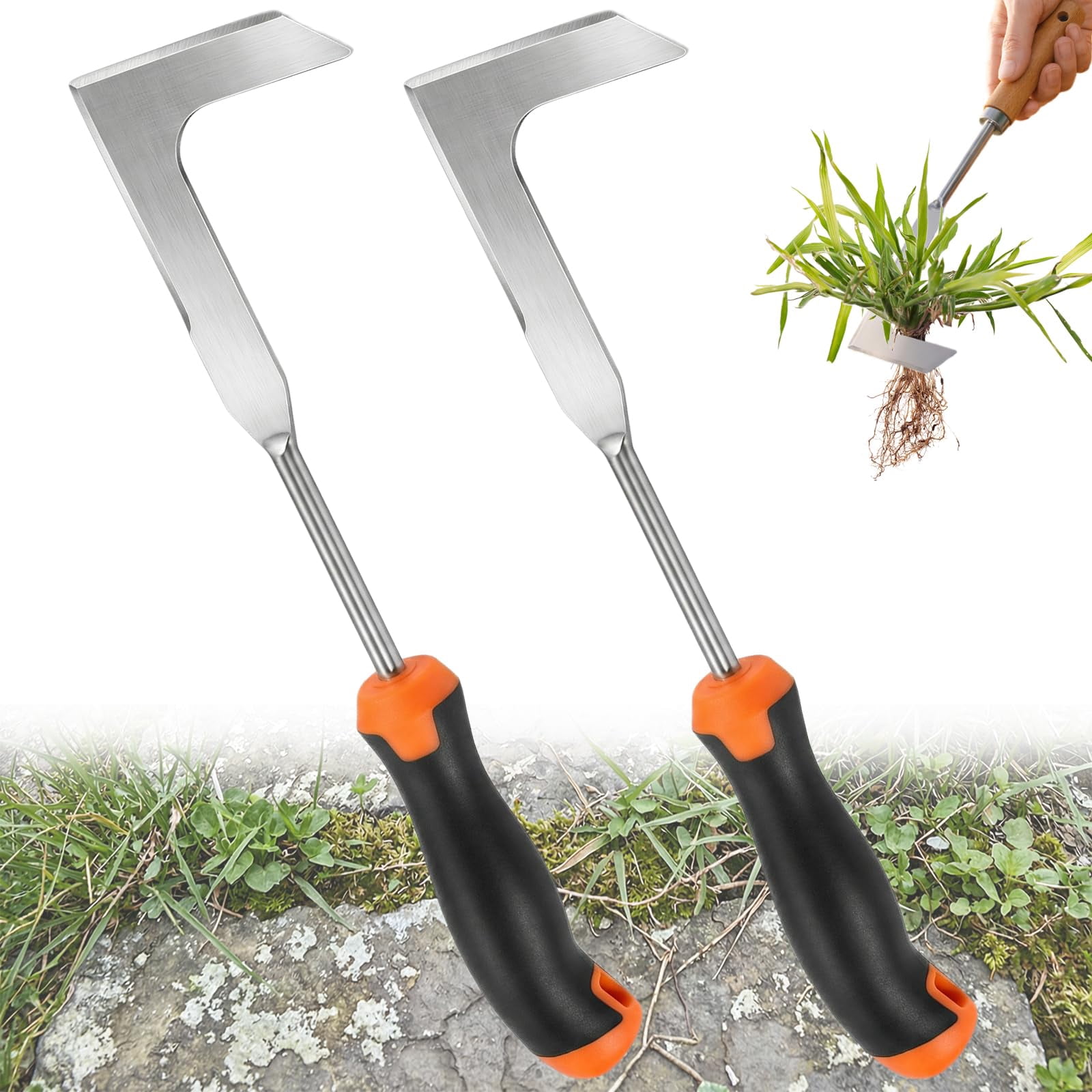 L-Shaped Stainless Steel Crevice Weeding Tool, Manual Crack Weeder with ...